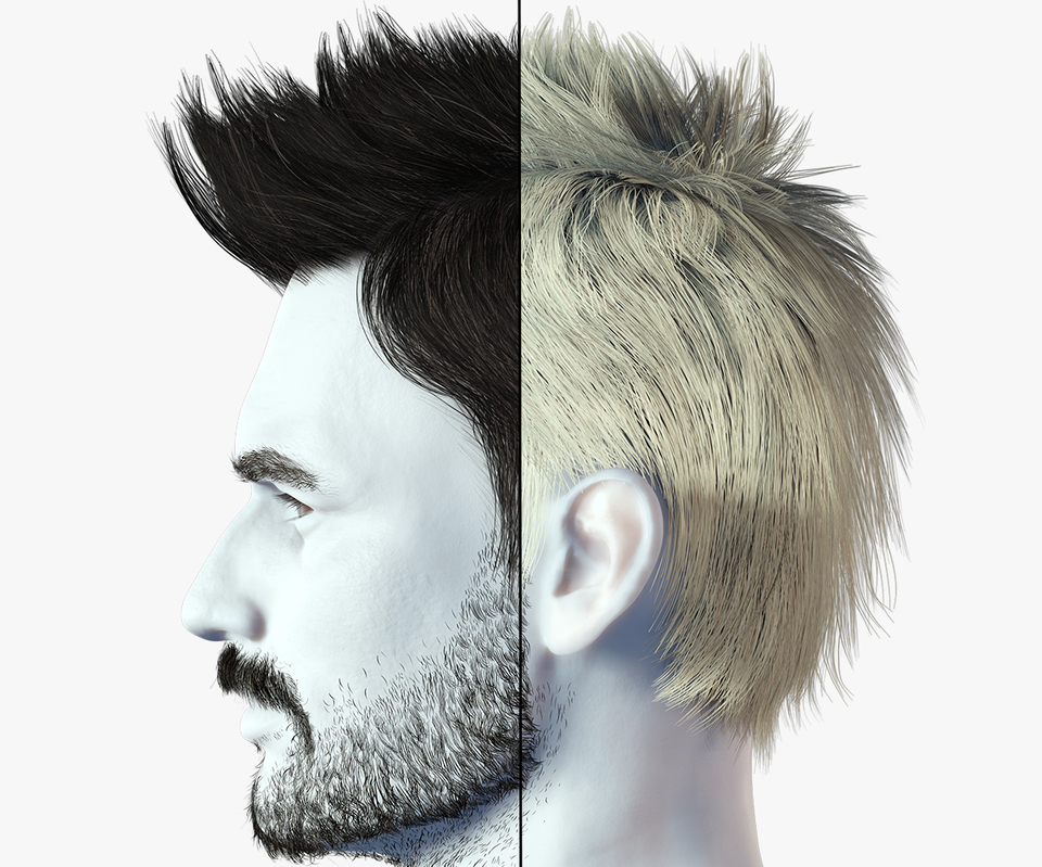 hair style Low-poly