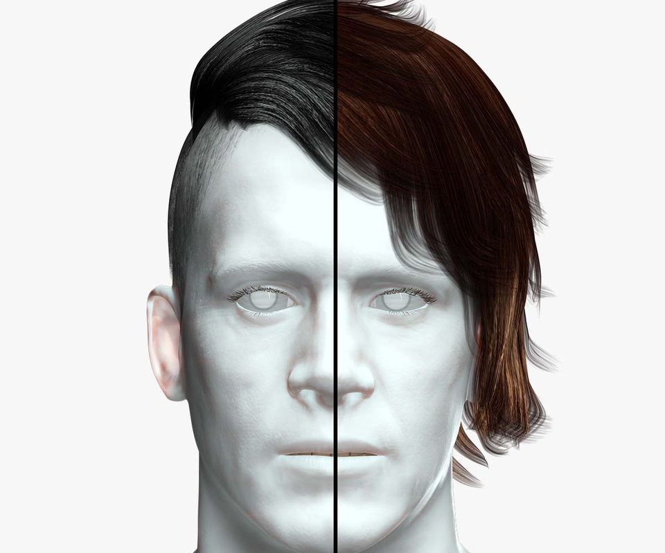 Realistic Hair cyberpunk Low-poly