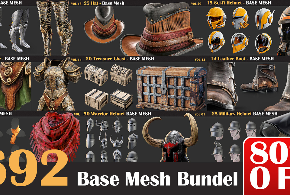692 Base Mesh Bundle - 80% OFF
