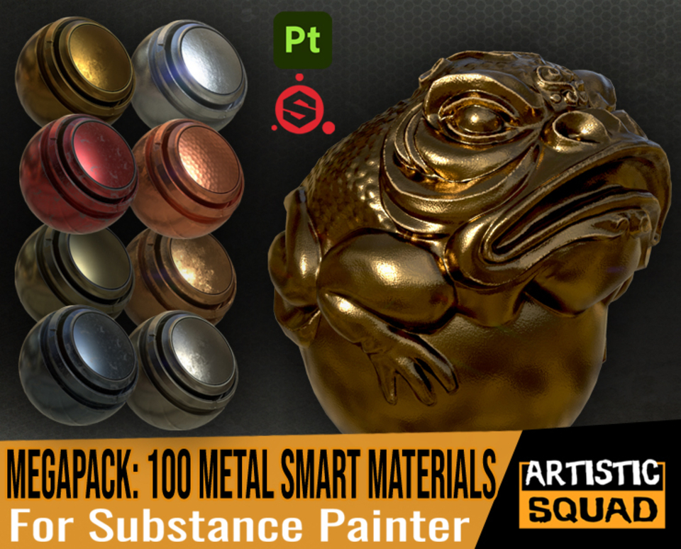 100 Metal smart materials for Substance Painter