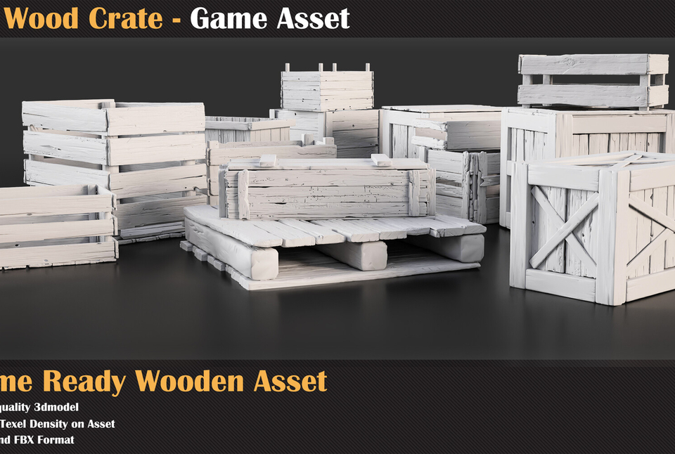 25 Wood Crate - Game Asset