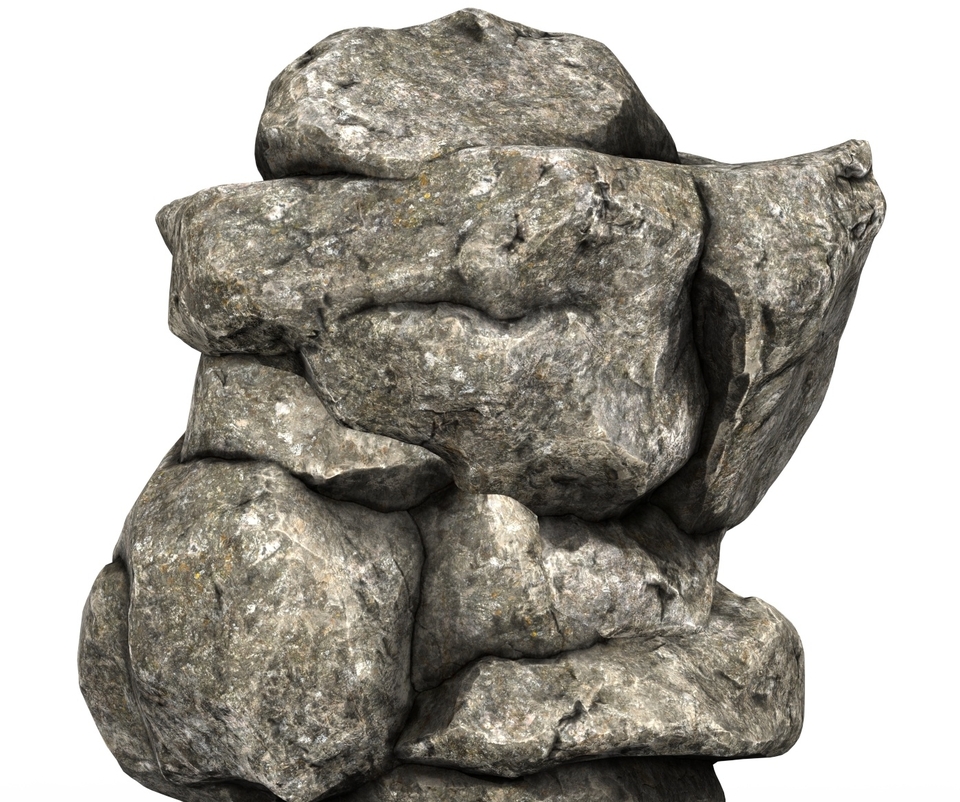 Low Poly Realistic Rock 02