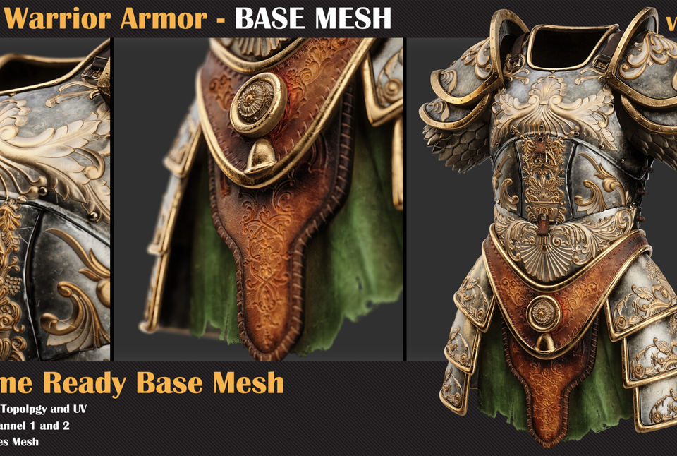 20 Warrior Armor BASE MESH - VOL 14