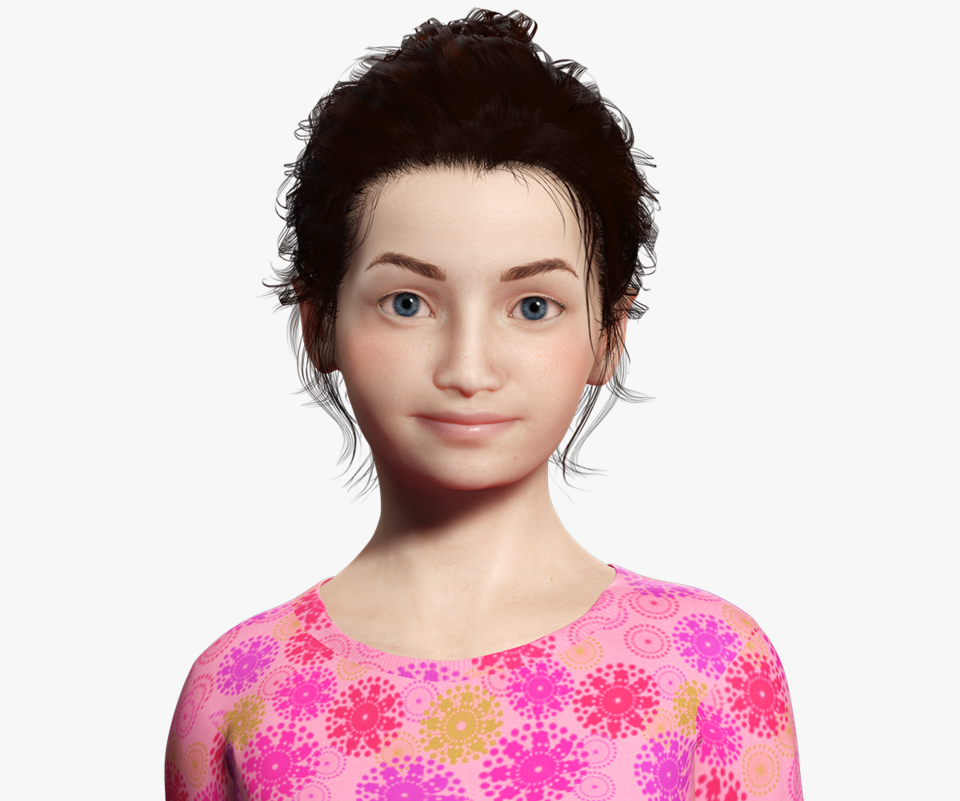 Sanaya -Realistic Girl Ready For Render kid