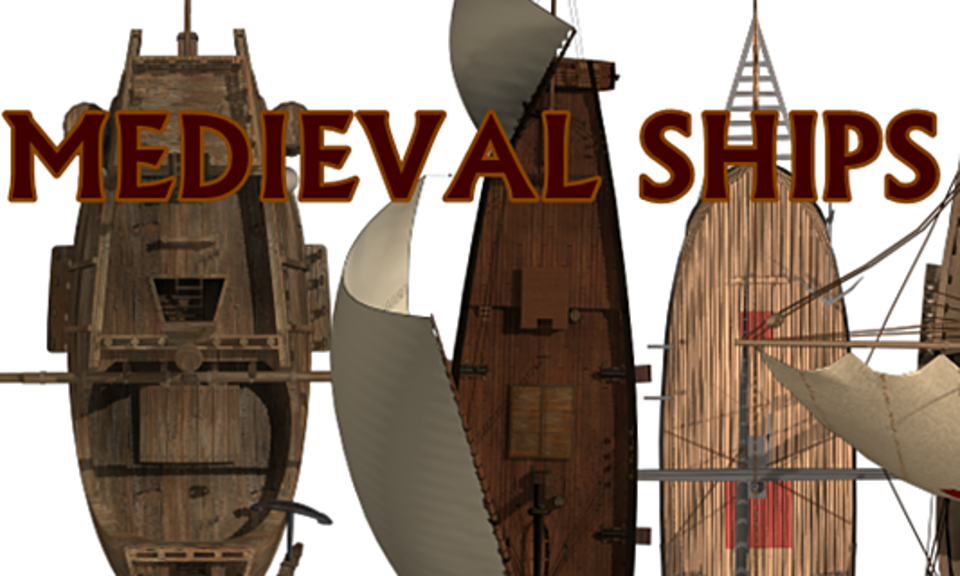Medieval top down ships pack sprite
