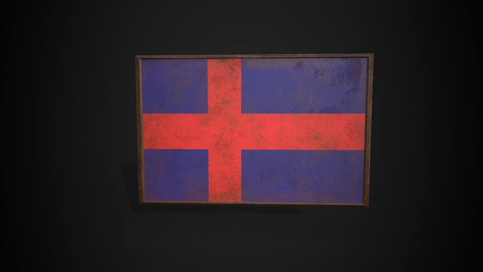 Old Picture Frame With Oldenburg Flag