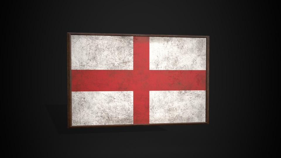 Old Picture Frame With Republic of Genoa Flag
