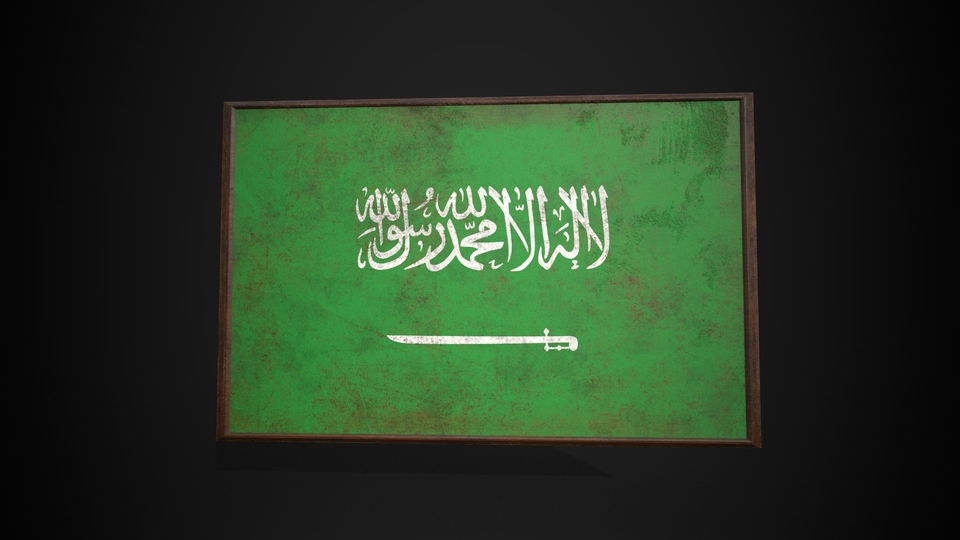 Old Picture Frame With Saudi Arabia Flag