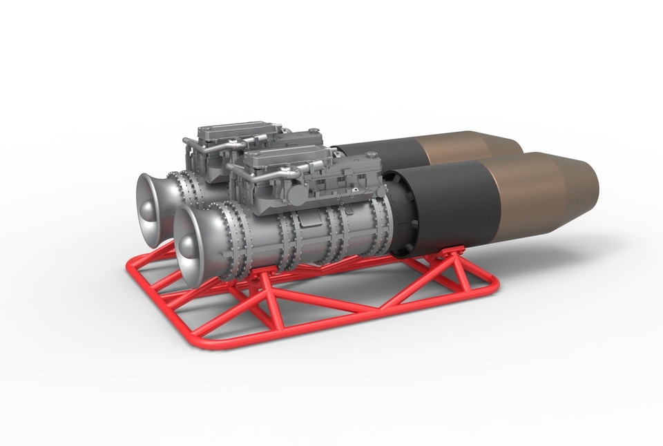 2 Jet engines on the frame Scale 1:25