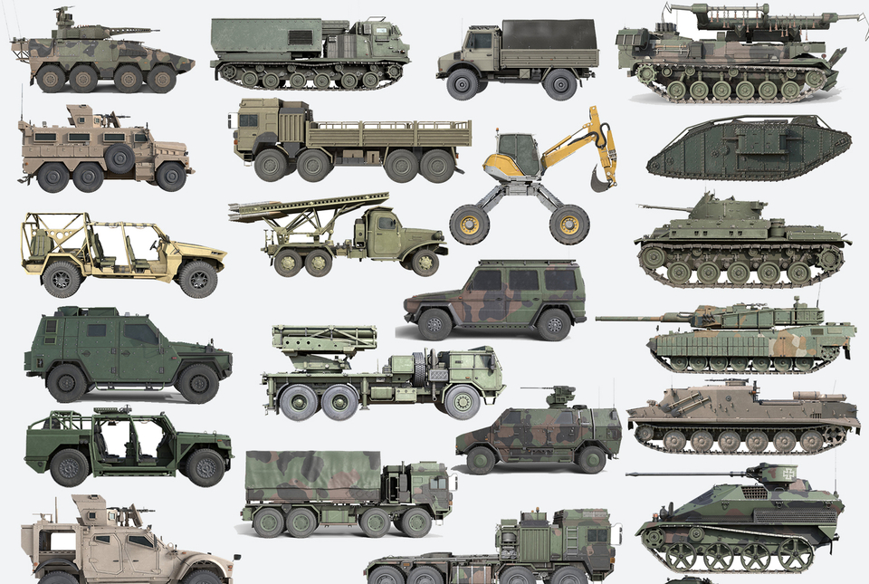 30 Military Vehicles Collection
