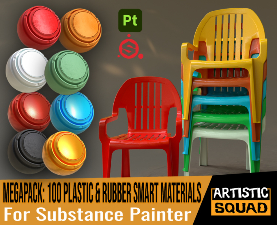 100 Plastic smart materials for Substance Painter