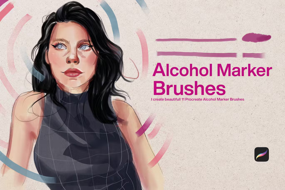 Procreate: 10 Alcohol Marker Brushes