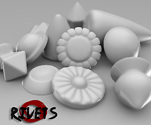 Stylized Rivet, Screws, & More - 80+ IMM Zbrush
