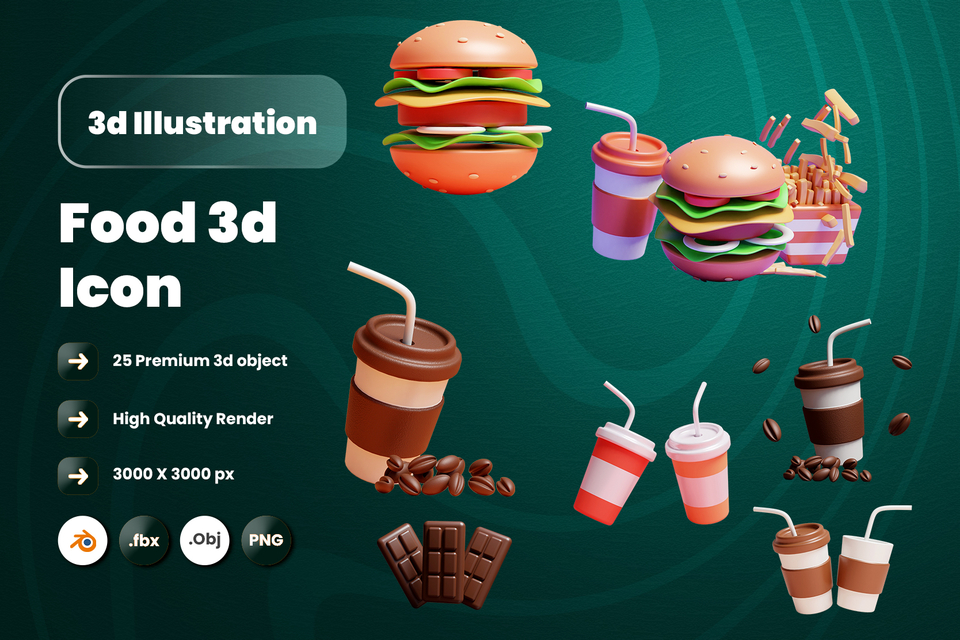 Food 3d Illustration Icon Pack-2