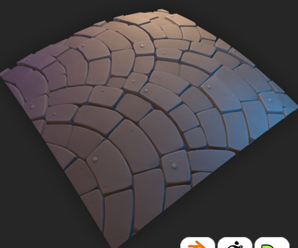 Stylized Arc Pavement Floor For Games/Tutorial