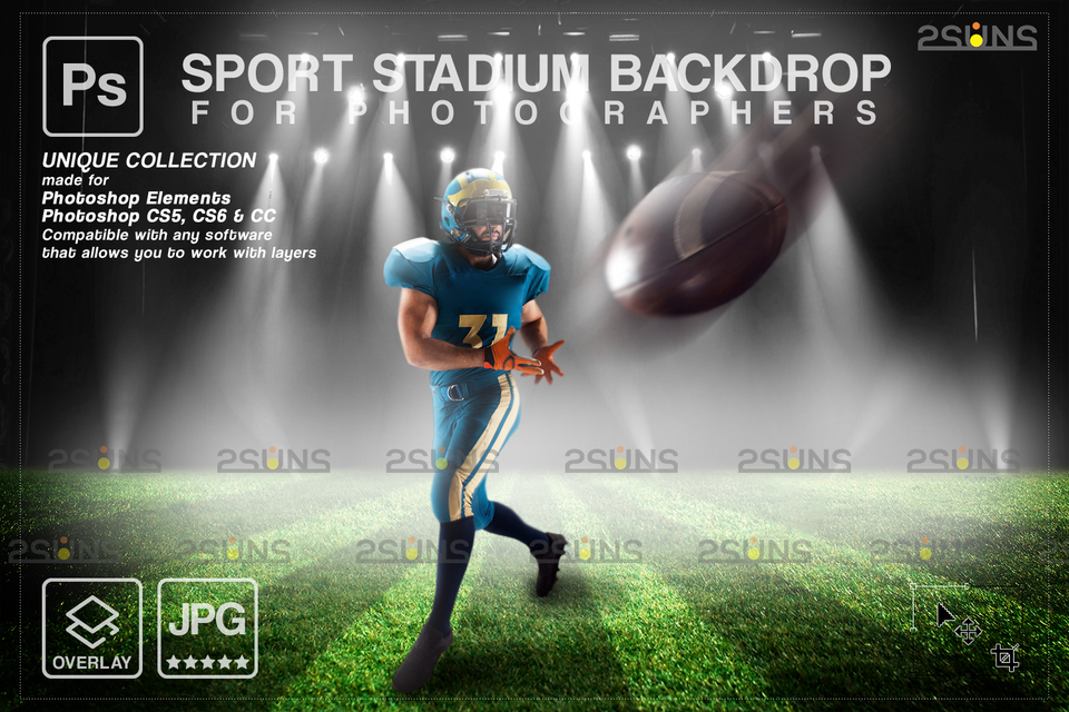 Digital Backdrop FOOTBALL Sport Stadium Overlay