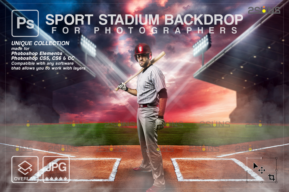 Digital Backdrop BASEBALL Sport Stadium Overlay