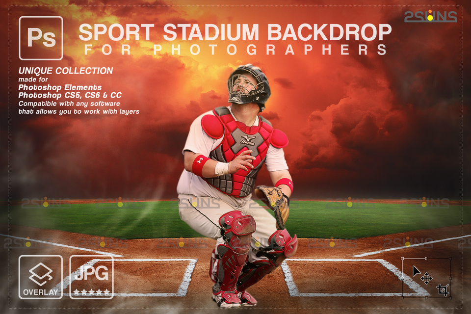 Digital Backdrop BASEBALL Sport Stadium Overlay