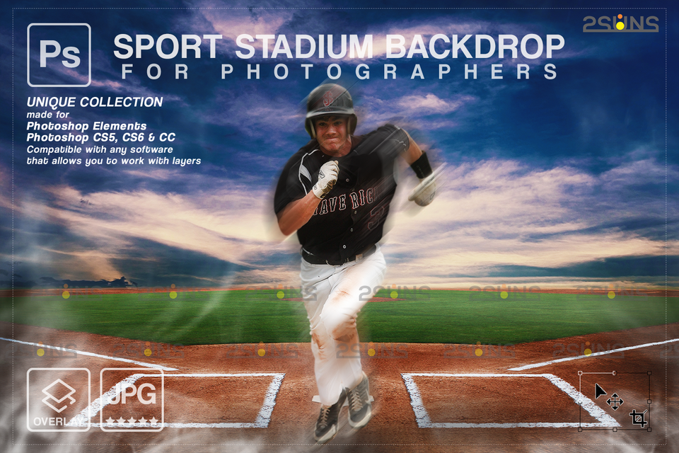 Digital Backdrop BASEBALL Sport Stadium Overlay