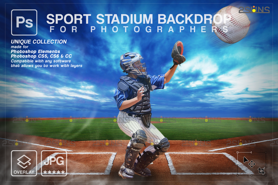 Digital Backdrop BASEBALL Sport Stadium Overlay