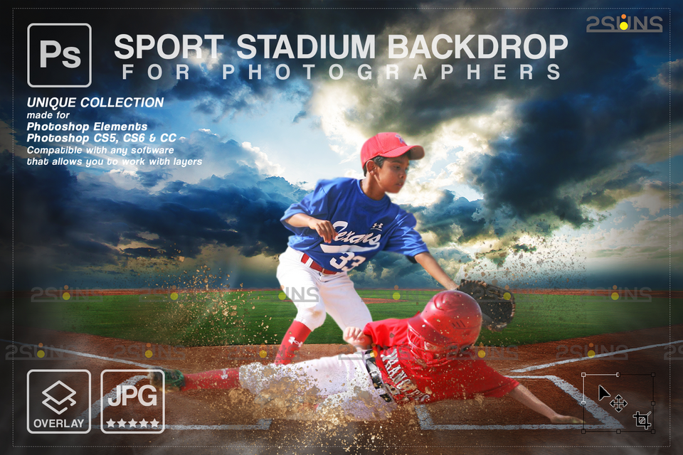 Digital Backdrop BASEBALL Sport Stadium Overlay