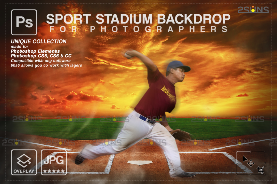 Digital Backdrop BASEBALL Sport Stadium Overlay