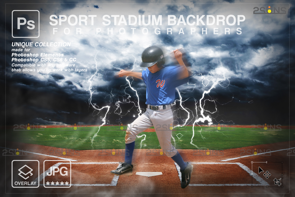 Digital Backdrop BASEBALL Sport Stadium Overlay