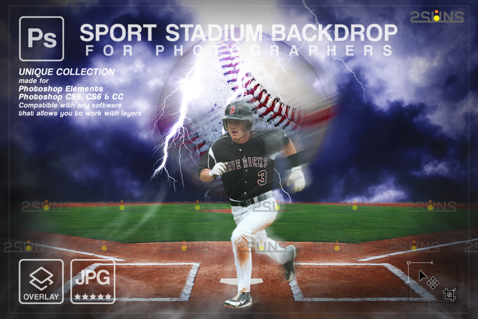 Digital Backdrop BASEBALL Sport Stadium Overlay