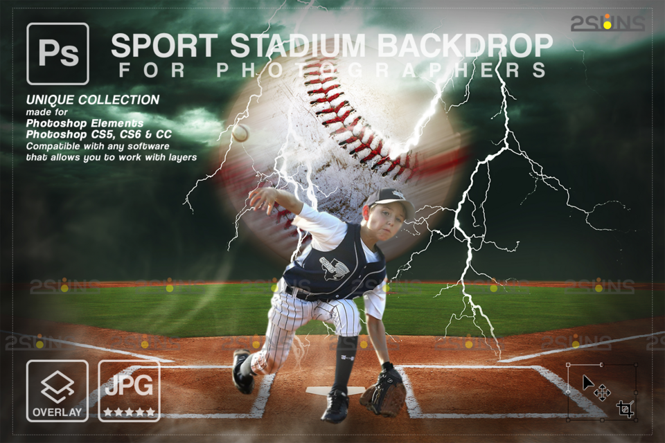 Digital Backdrop BASEBALL Sport Stadium Overlay