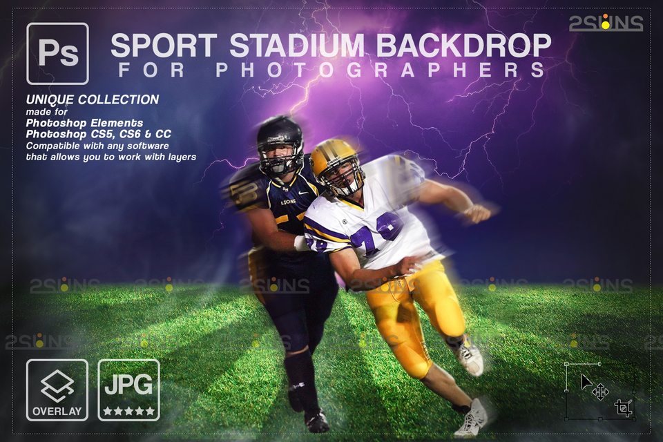 Digital Backdrop FOOTBALL Sport Stadium Overlay