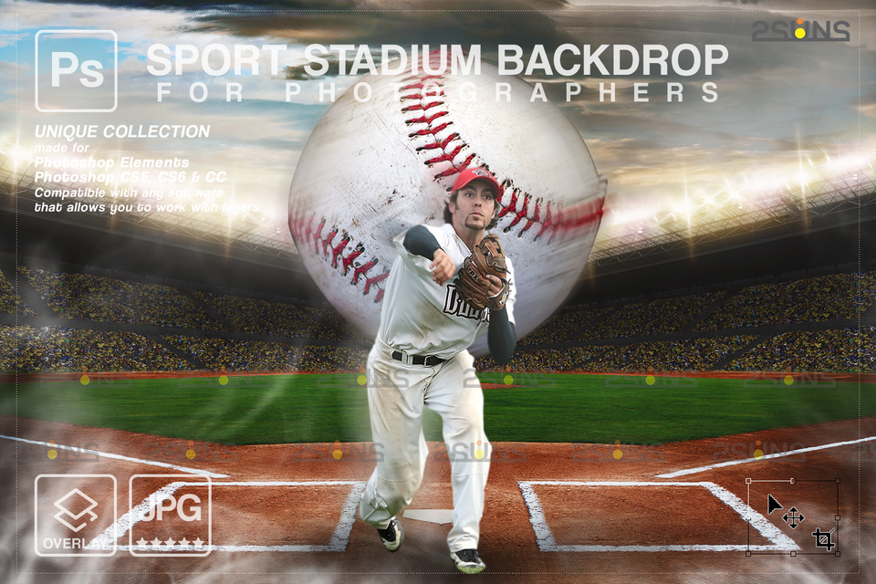 Digital Backdrop BASEBALL Sport Stadium Overlay