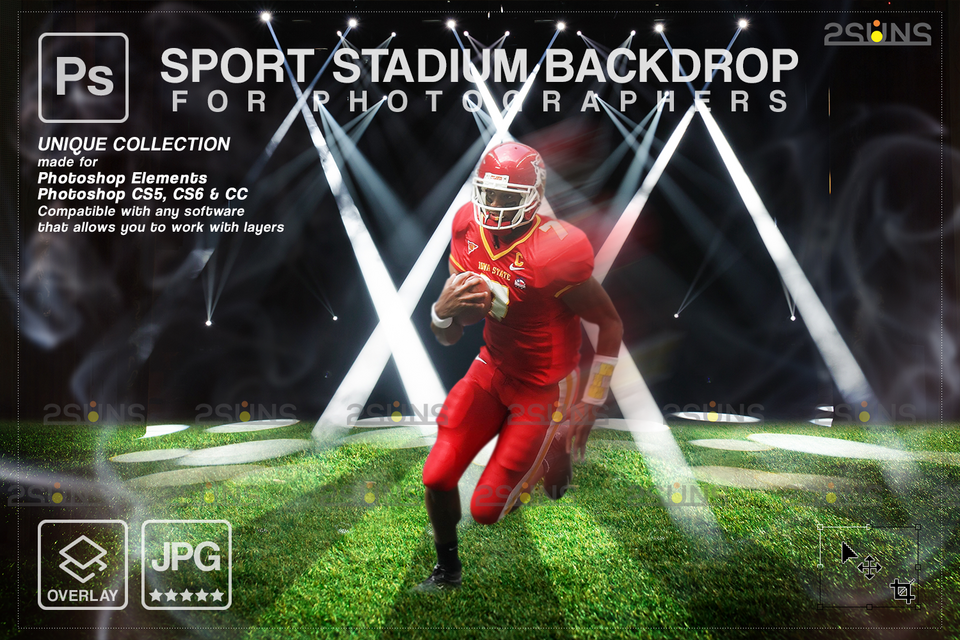 Digital Backdrop FOOTBALL Sport Stadium Overlay