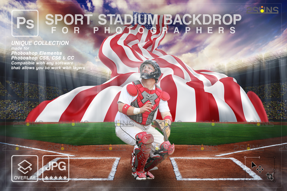 Digital Backdrop BASEBALL Sport Stadium Overlay