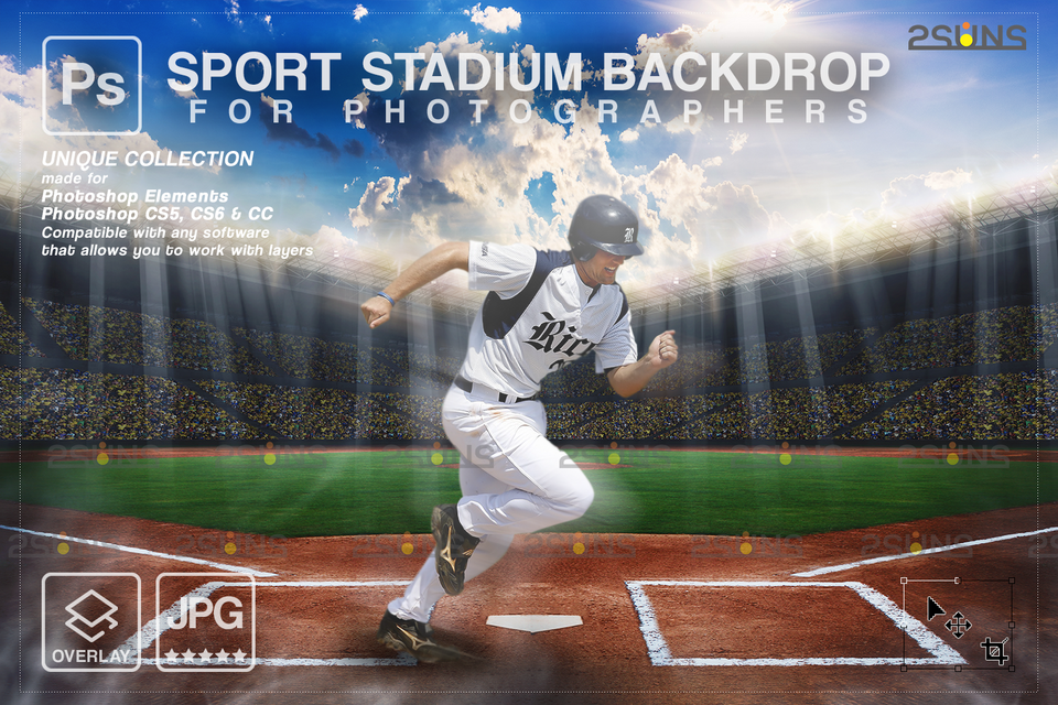 Digital Backdrop BASEBALL Sport Stadium Overlay