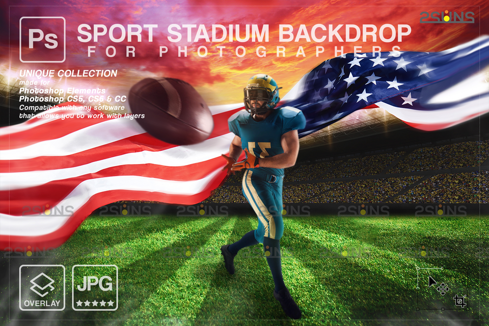 Digital Backdrop FOOTBALL Sport Stadium Overlay