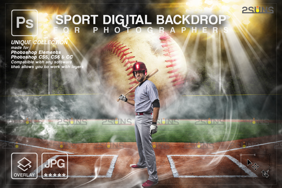 Digital Backdrop BASEBALL Sport Stadium Overlay