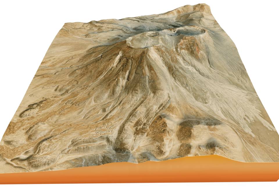Lascar stratovolcano 3d terrain model