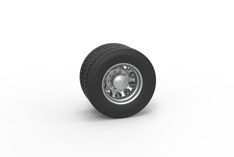 Rear custom wheel of semi truck V25 Scale 1:25