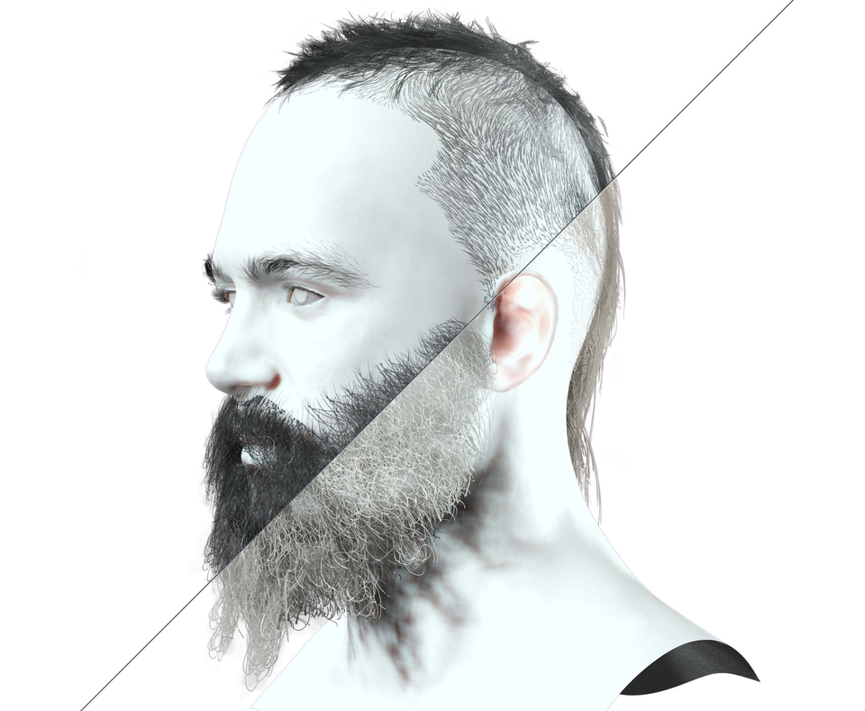 Berber Male Hair - Messy Long Beard Mustache