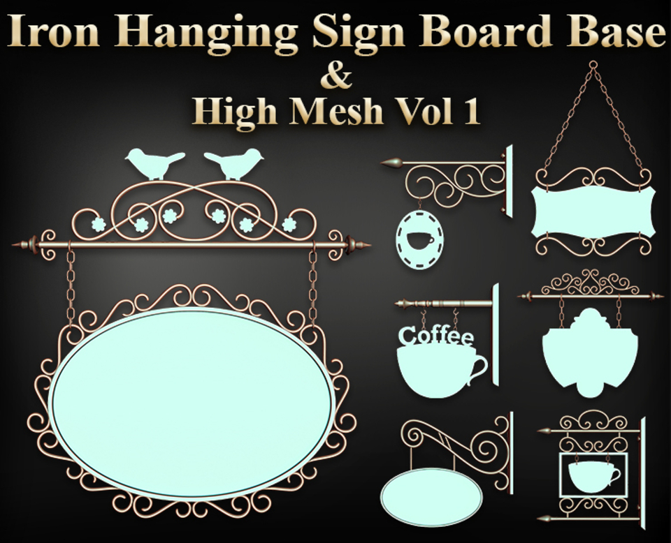50 Iron Hanging Sign Board Base & High Mesh Vol 1
