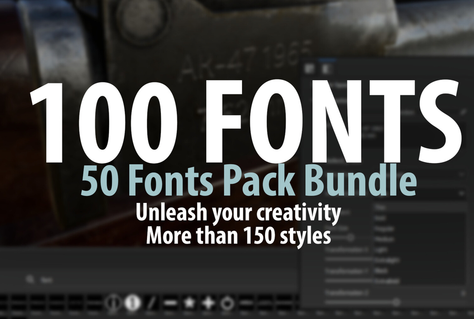 100 Fonts Pack Bundle | Substance Painter