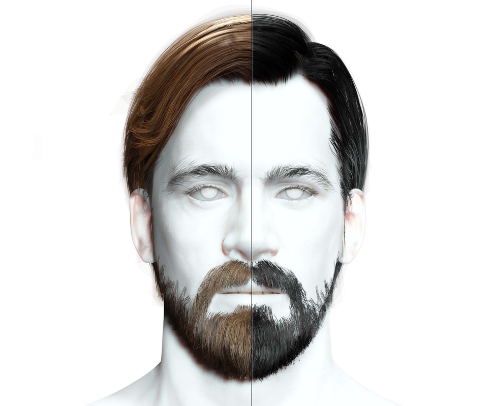 Classic Side Part Hair - Mustache - Beard