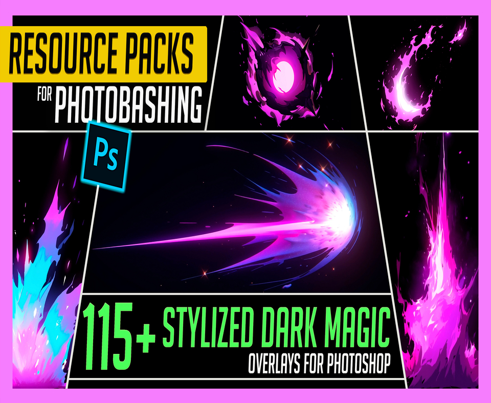 115+ Stylized Dark Magic Overlay Effects Pack