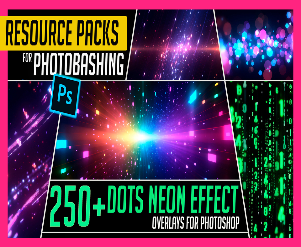 250+ Dots Neon Overlay Effects