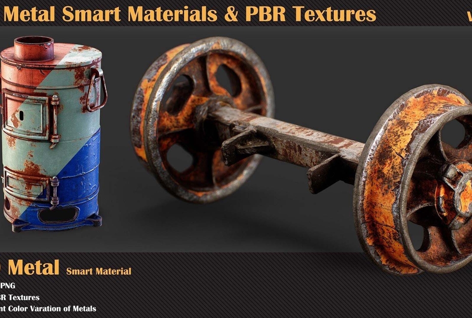 30 Metal Smart Materials & PBR Textures - VOL 07