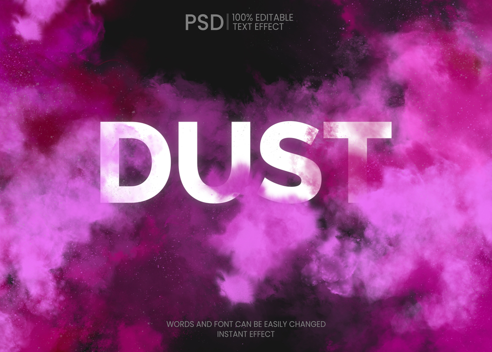 3D Dust. PSD fully editable text effect
