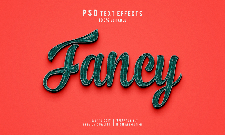 3D Fancy. PSD fully editable text effect