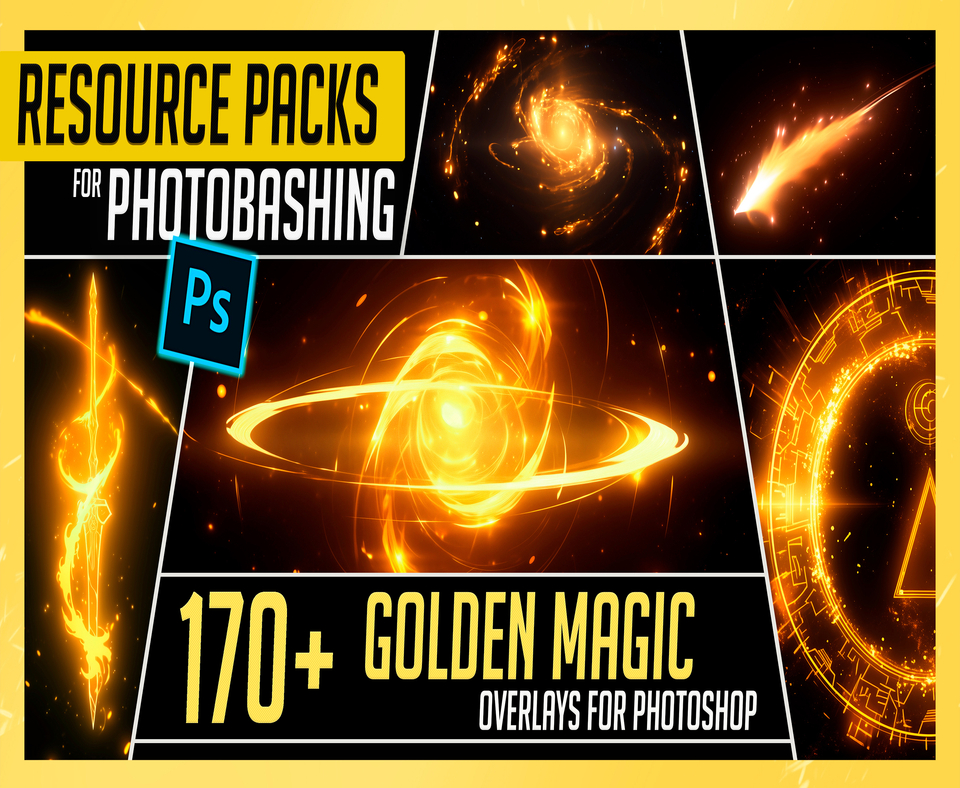 170+ Golden Magic Overlay Effects