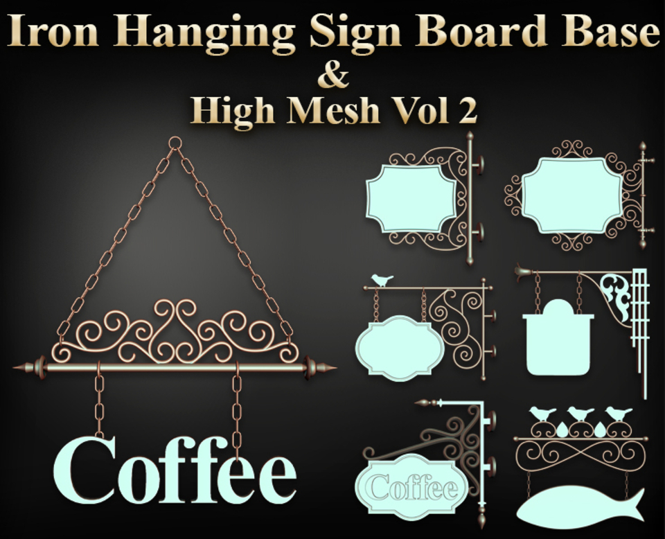 30 Iron Hanging Sign Board Base & High Mesh Vol 2