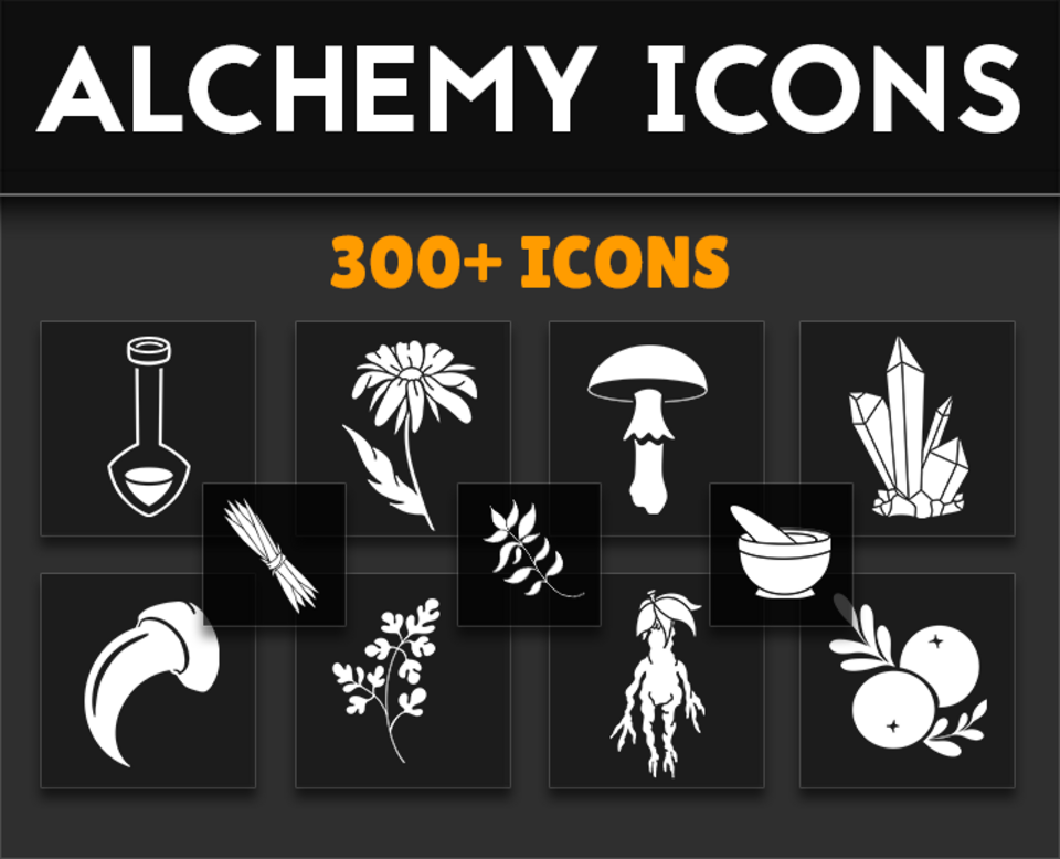 300+ Flat Alchemy Icons